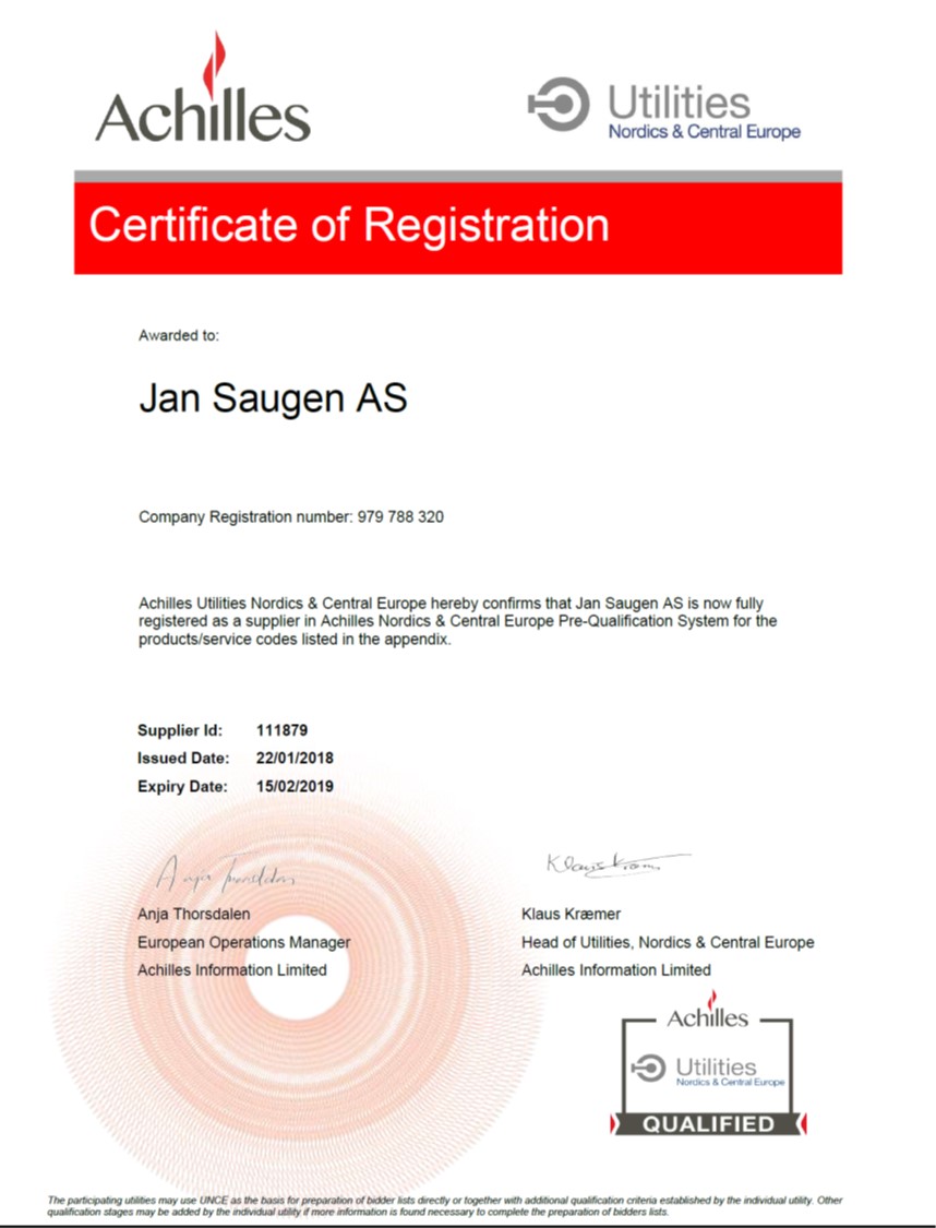Renewed Achilles certificate - Jan Saugen
